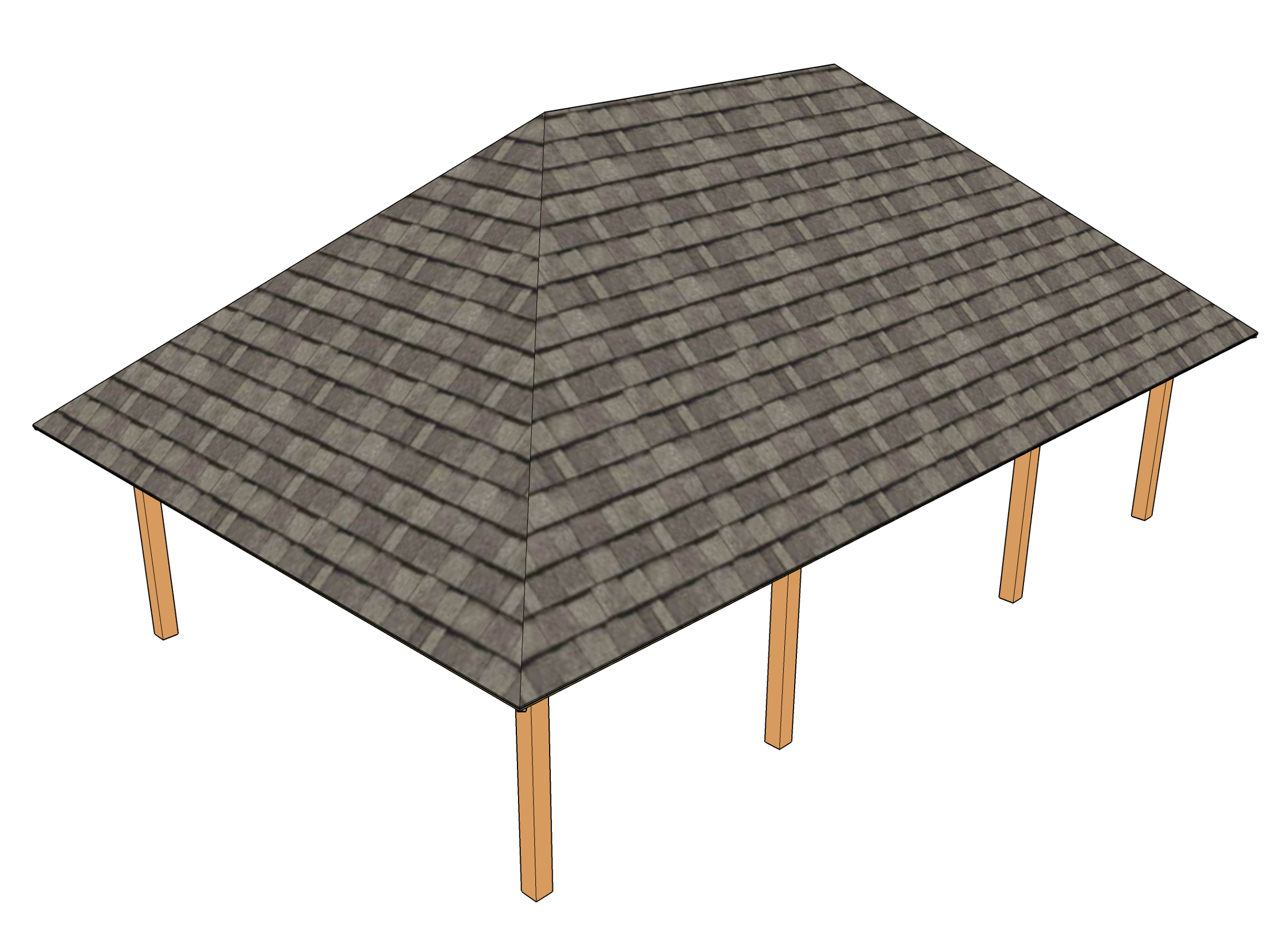 Préau NANTE avec couverture en shingle